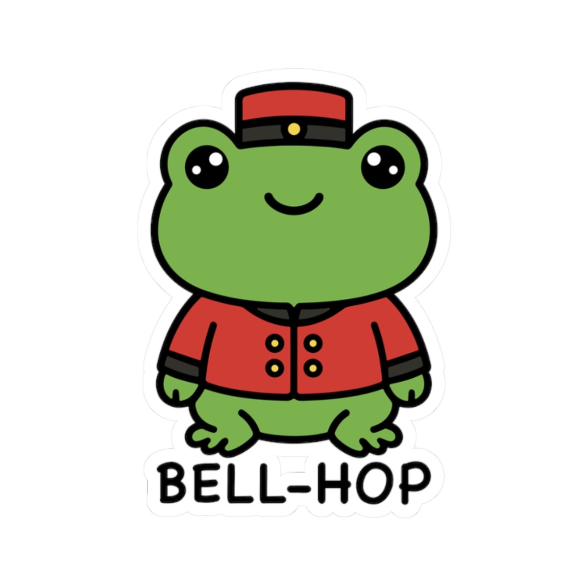 Bell Hop Frog Sticker | Doodlecorn